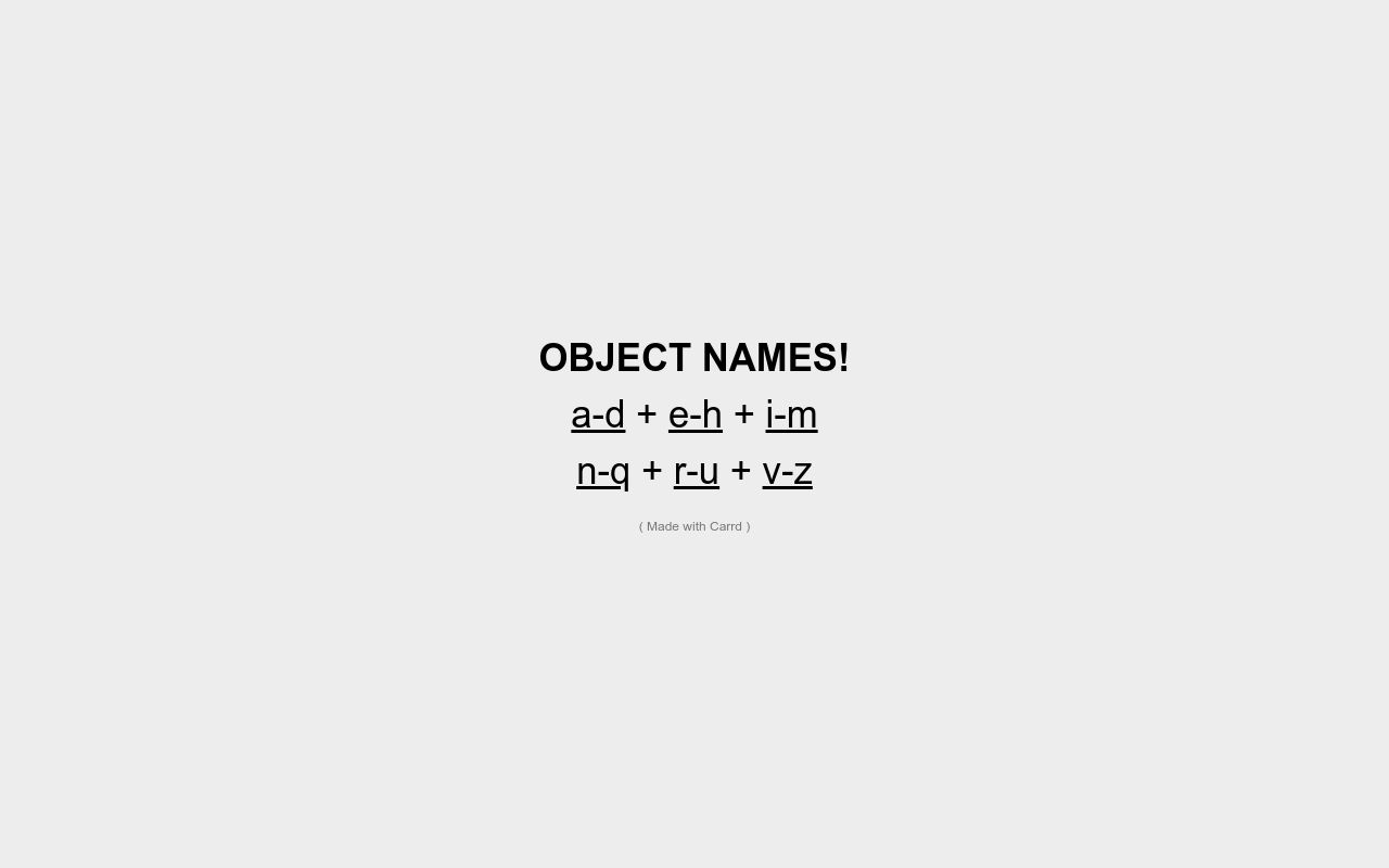 OBJECT NAMES
